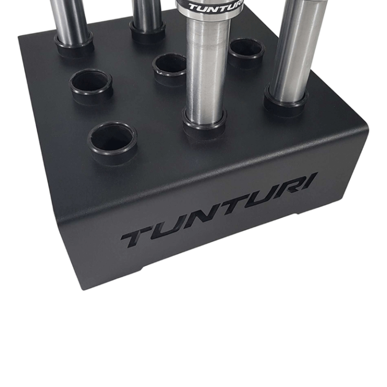 Tunturi Olympic Bar Holder Storage Rack - 9 Bars - Gym Gear